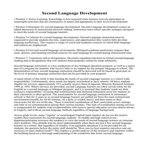 Second language development | PDF