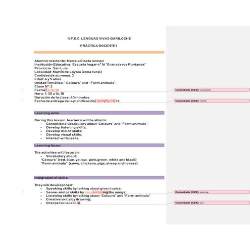 Second lesson plan | PDF