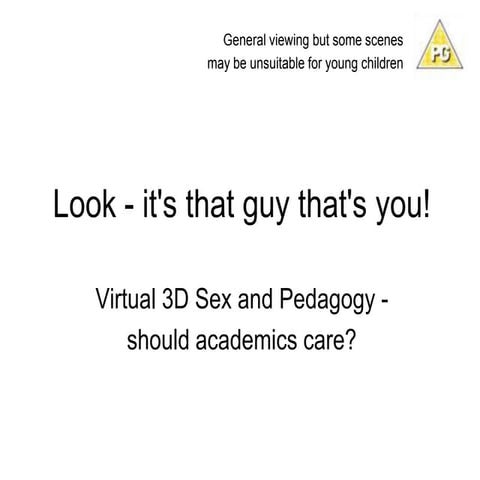 Second Life Sex And Pedagogy Ppt