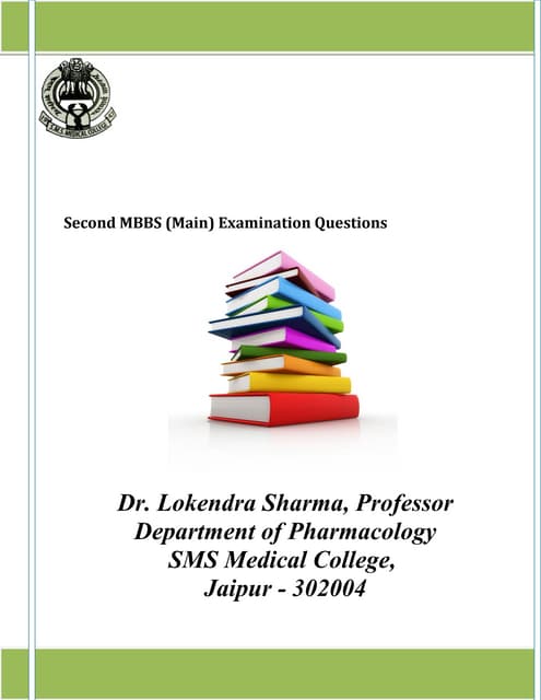 Pharmacology Question Bank for II MBBS: Essential Concepts and Practice ...