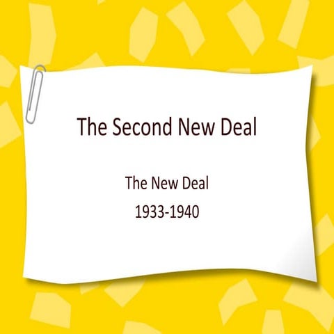 Second New Deal | PPT | Careers