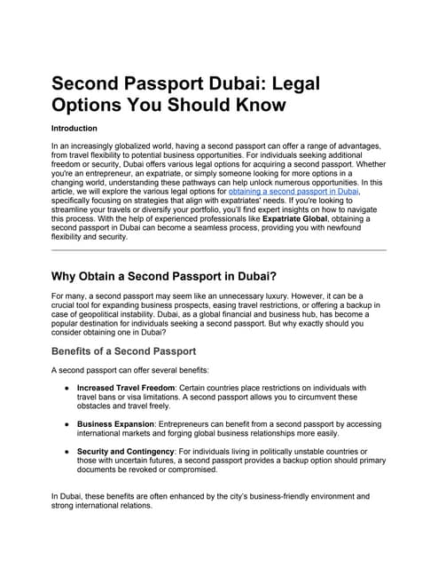 How to Get a 2nd Passport in Dubai Through Investment.docx