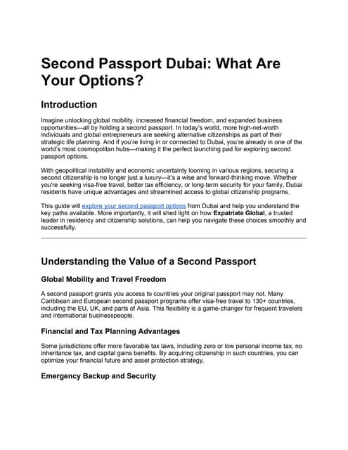 How to Get a 2nd Passport in Dubai Through Investment.docx