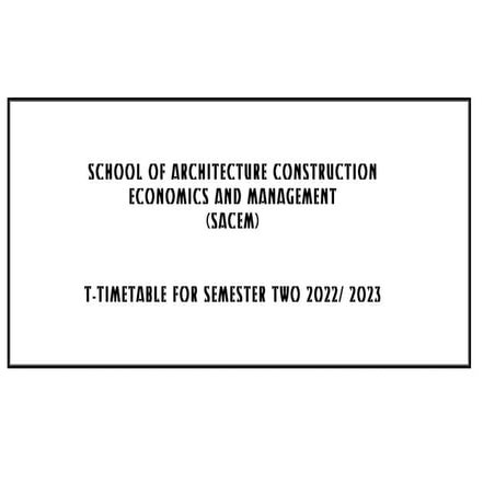 SECOND SEMESTER TIMETABLE.pdf | Arts and Crafts | Hobbies & Interests