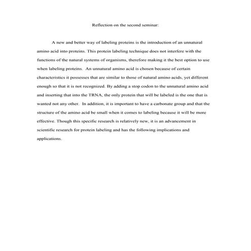 Second seminar reflection | DOCX