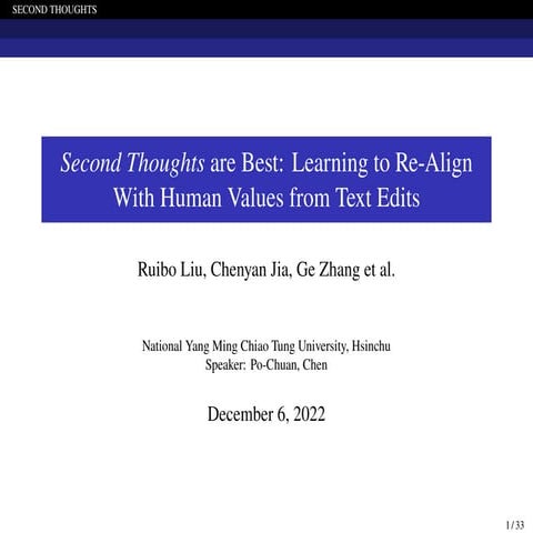 Second Thoughts are Best: Learning to Re-Align With Human Values from ...