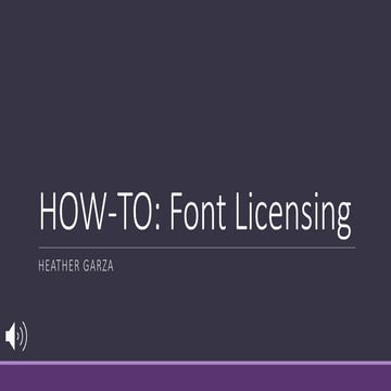 How To: Font Licensing | PPTX