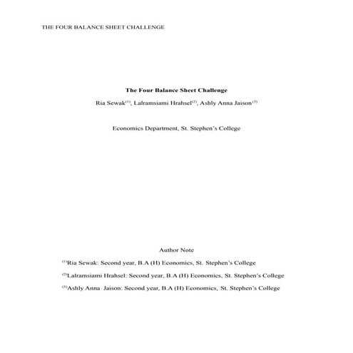 Four Balance Sheet Challenge Project | PDF
