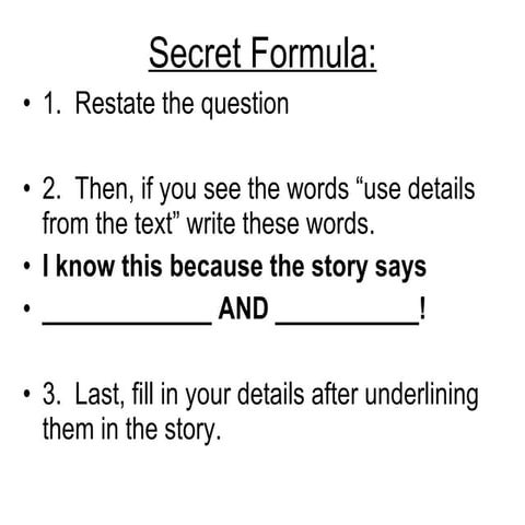 Secret Formula | PPT