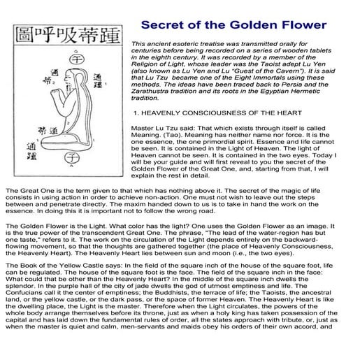 Secret of-the-golden-flower | PDF | Spirituality | Religion & Spirituality