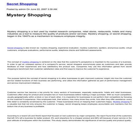 Secret shopping-2 | PDF