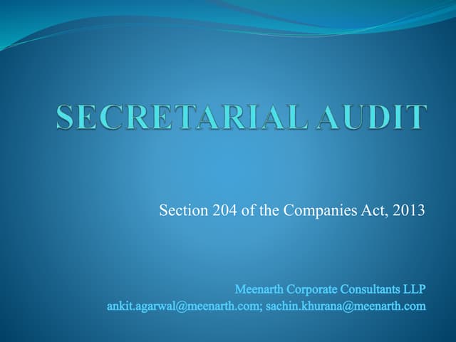 Secretarial audit checklist | PDF
