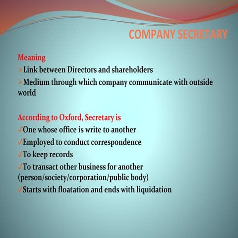 SECRETARIAL PRACTICE - Duties and responsibilities of Company secretary ...