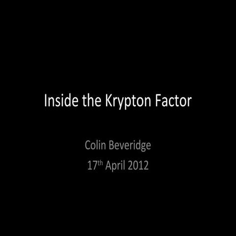 Inside the Krypton Factor | PPT