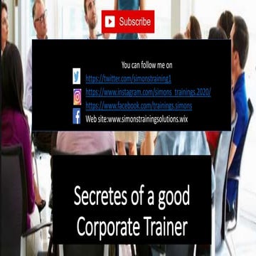 Secretes of a corporate trainer | PPTX