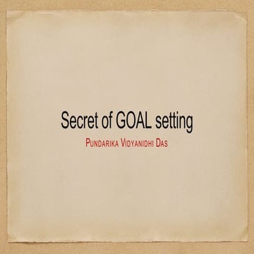Secret of goal setting | PPSX