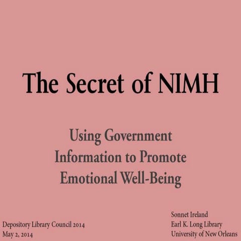 DLC 2014: Secret of Nimh | PPT