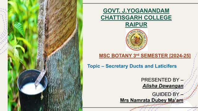 Secretory tissue present in plants.. | PPTX