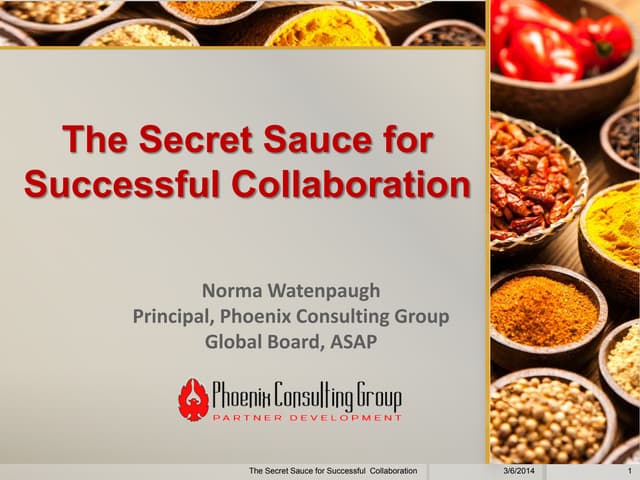 The Secret Sauce For Successful Collaborations Ppt