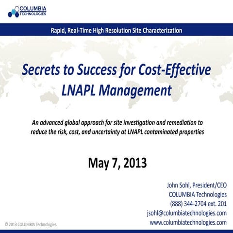 Secrets to Success for Cost-Effective LNAPL Management | PPT