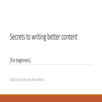 Secrets to writing better content | PDF