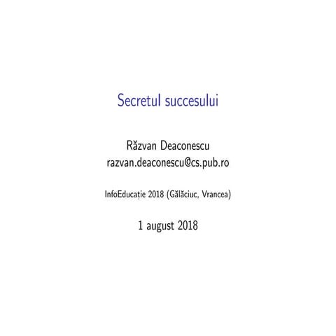 Semnificatia succesului pentru romani | PPT