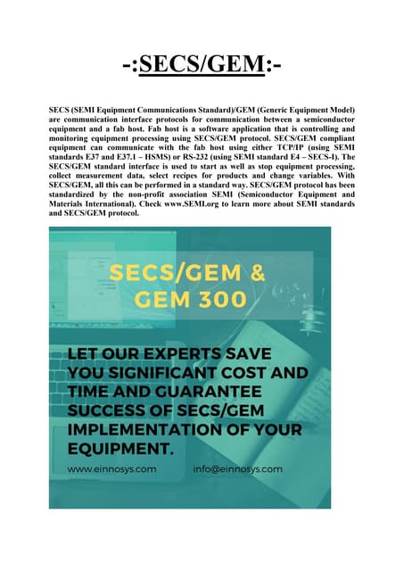 Introduction to SECSGEM Communication Interface Protocols for Semiconductor Equipment.pdf