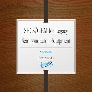 Secsgem for legacy semiconductor equipment | PDF