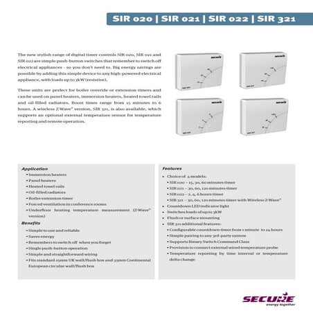 Sec sir321 manual | PDF