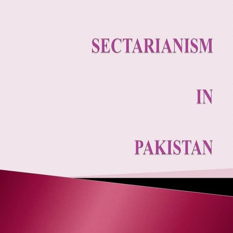 Sectarianism in Pakistan | PPTX