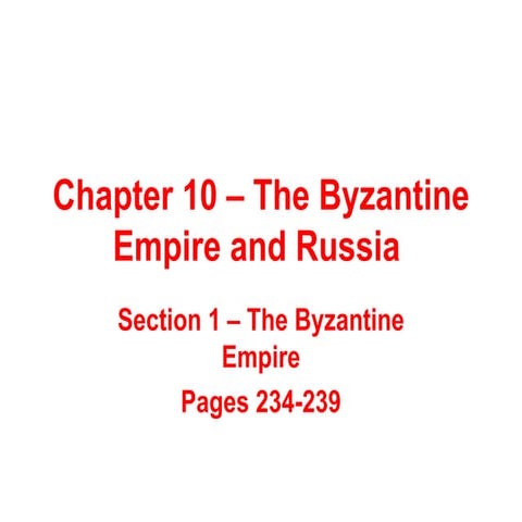 Section 1 Byzantine Empire--World History 1 | PPT