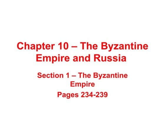 Chapter 6 the byzantine empire | PPT