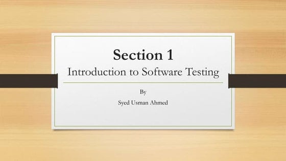 Learn Software Testing in 6 Lessons | PPT