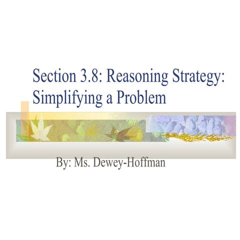 Section 3.8 Reasoning Strategies | PPT