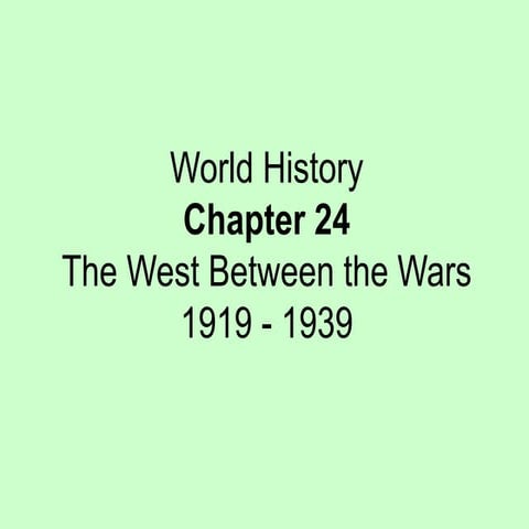 The interwar period 1918 1939 | PPT