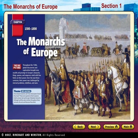 Monarchs of Europe English Social Studies.ppt