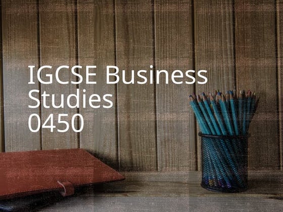 Igcse business studies grade 9 | PDF