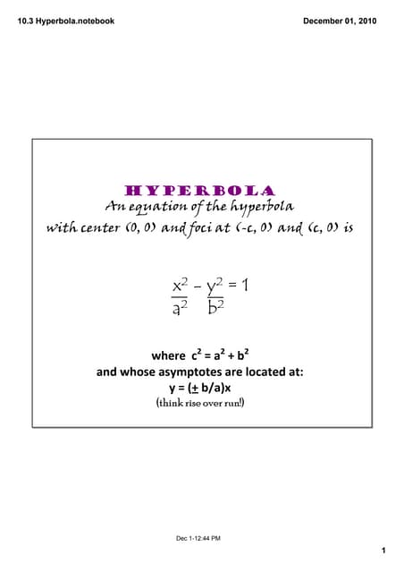 Lesson 9 conic sections - ellipse | PPT | Physics | Science