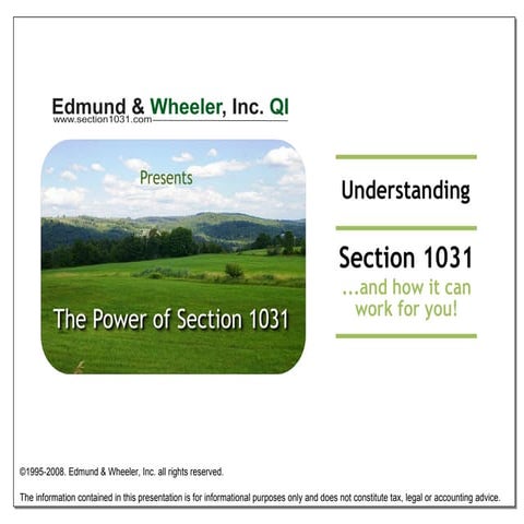 Section 1031 For Clients Summary | PPT