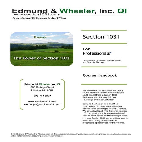 Section 1031 For Pros Handbook | PDF