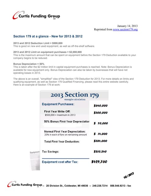Section 179 Tax Deduction | PDF