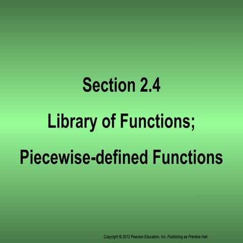 Section 24 Library Of Functions Piecewise Defined Function Ppt Physics Science
