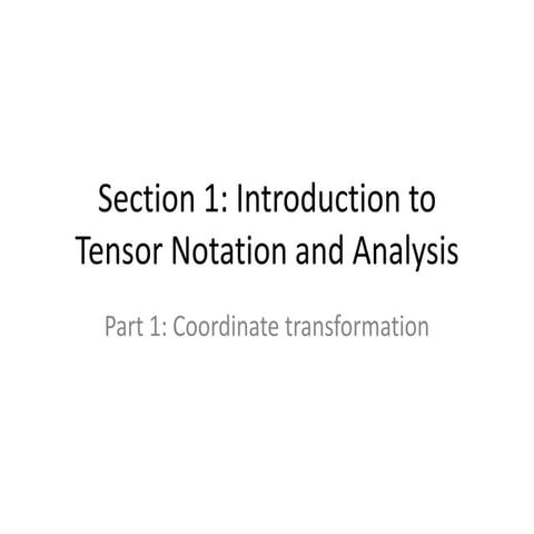 Section 2 part 1 coordinate transformation | PPTX