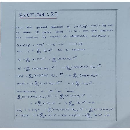 Section 27 -Second order linear equations ordinary points | PDF
