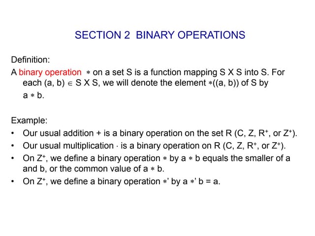 Section 2 Binary Operationsppt