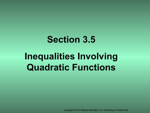 Lesson plan quadratic inequalities | DOCX