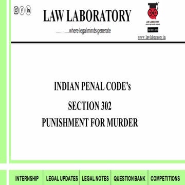 Section 302 of Indian Penal Code, 1860 | PPTX