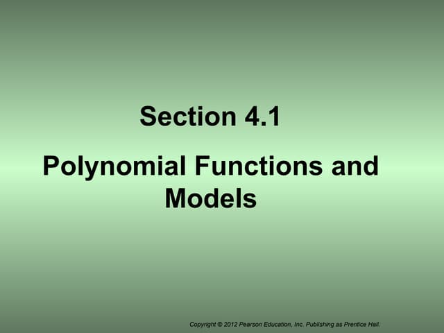 Introduction to Polynomial Functions | PPTX