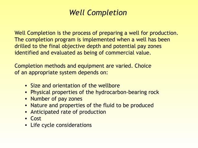 Well completion | PPTX