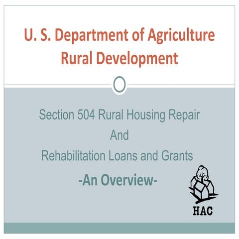 USDA Section 504 Home Repair Program Overview | PPT